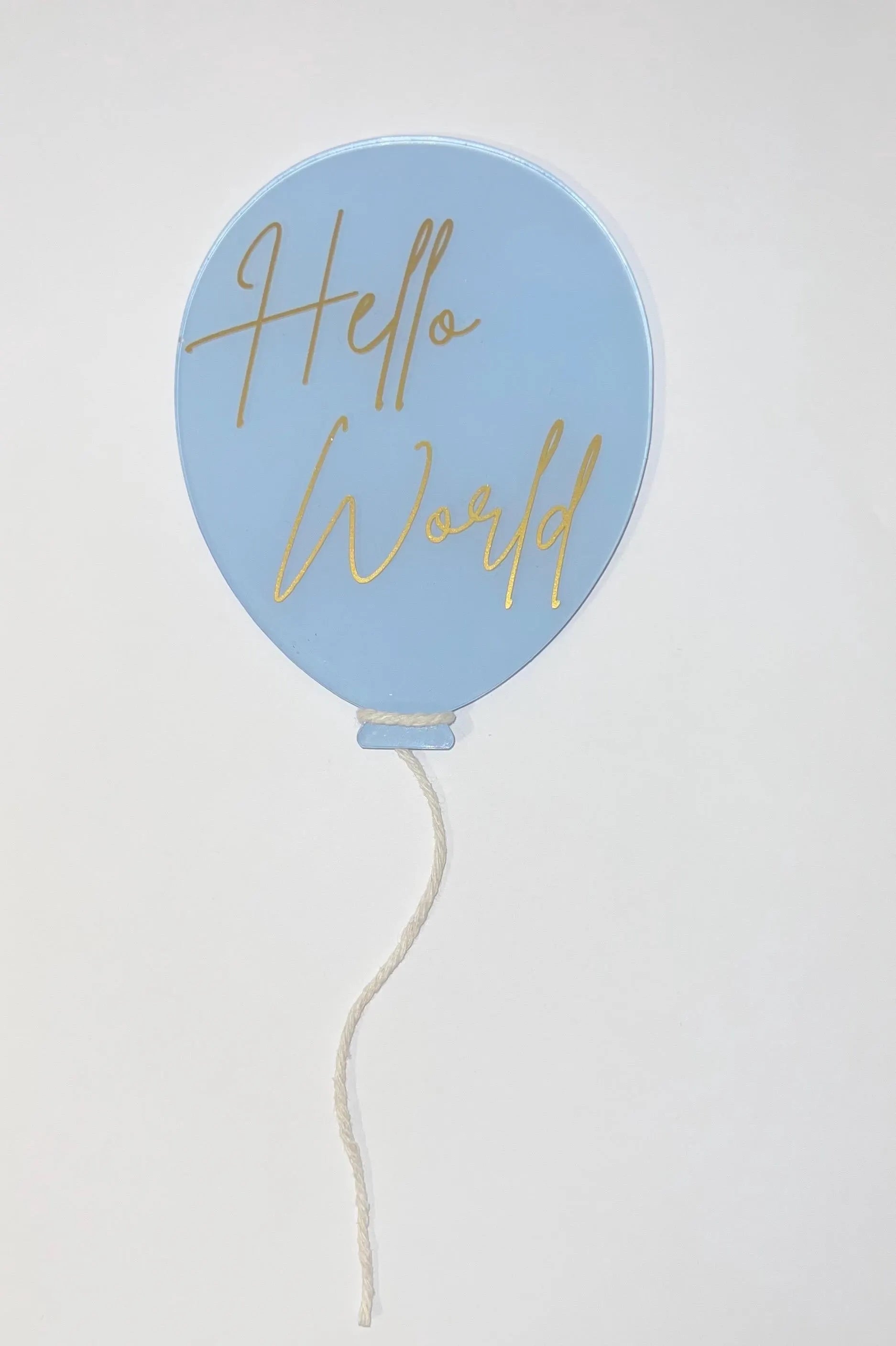 Acrylic Balloon Baby Hello World Announcement Sign – Serene Decor
